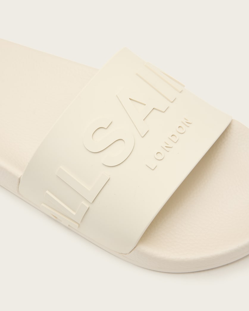 Biggy Slip On Logo Sliders Chalk White | ALLSAINTS